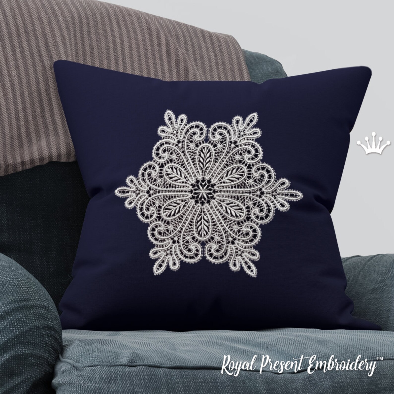 Snowflake Like Battenberg Lace Machine Embroidery Design - 5 Sizes - Etsy
