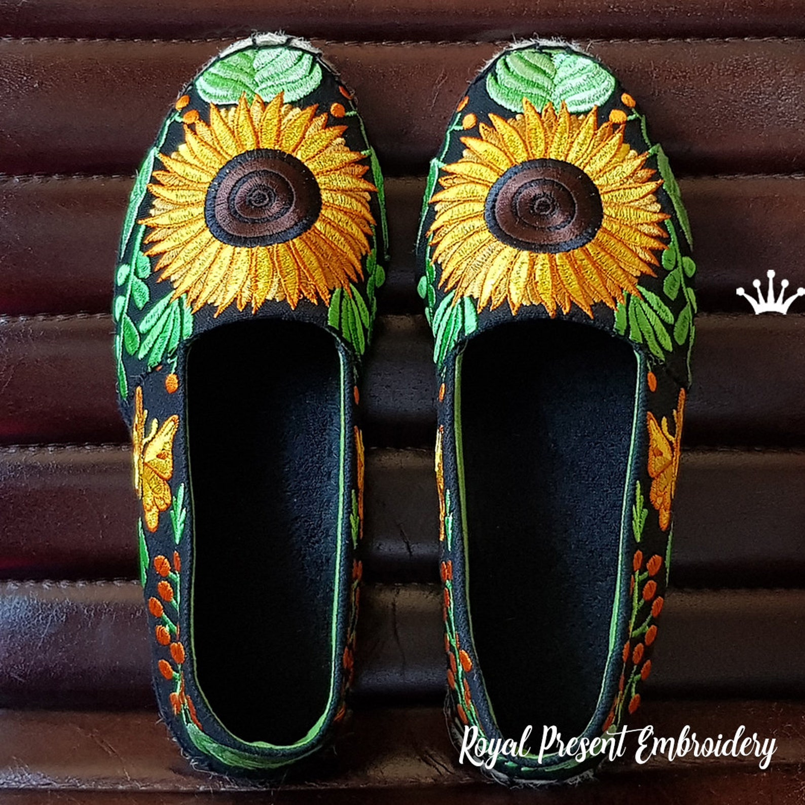 Sunflowers Espadrilles Machine Embroidery Design - 4 Sizes - Etsy
