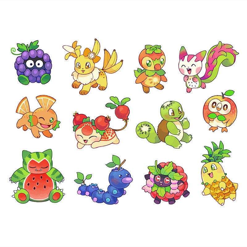Pokefruit Sticker Sheet - Etsy