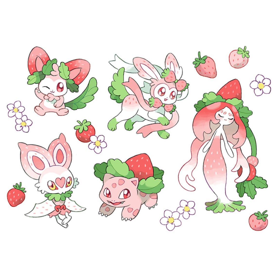 Pokestrawberry Sticker Sheet | Etsy