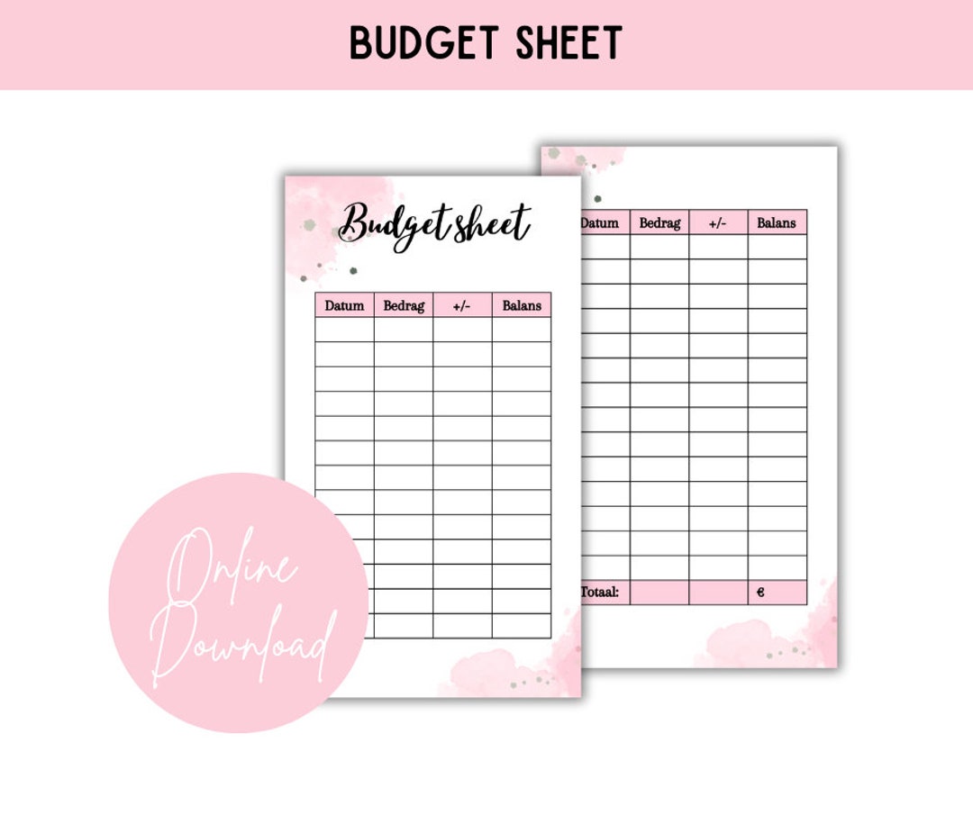 Cash Stuffing Budget Sheet | Budget Planning | Euro - Etsy