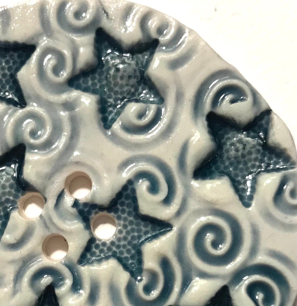 Jumbo Stars! 2.48-inch Extra Large Handmade English Porcelain Ceramic ...