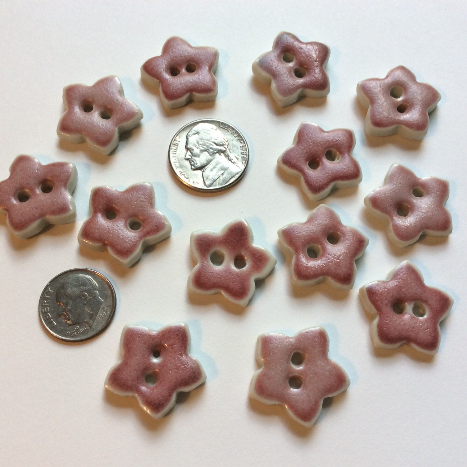 Pretty in pink 3/4-inch handmade porcelain ceramic pottery | Etsy