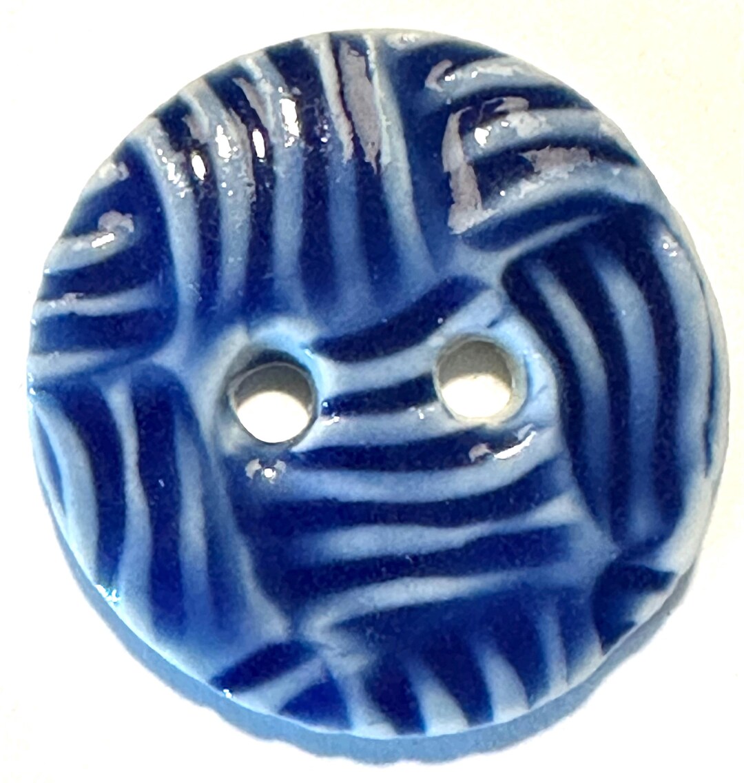 Cobalt Blue 1.48-inch Fine English Porcelain Ceramic Sewing Knitting ...