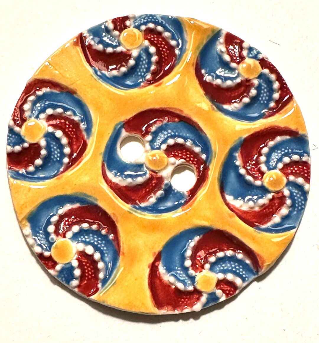 Jumbo Pinwheels 2.40-inch Handmade Porcelain Ceramic Extra Large ...