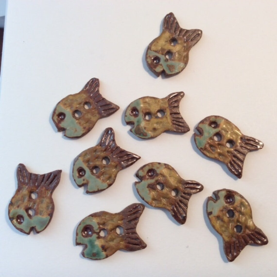 Playful 1 and 1/8-inch fish buttons whimsical & funky | Etsy
