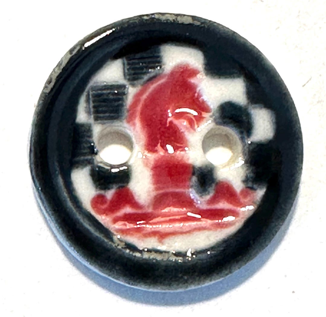 Chess Piece 1-inch, Fine English Porcelain Handmade Buttons, Chess ...