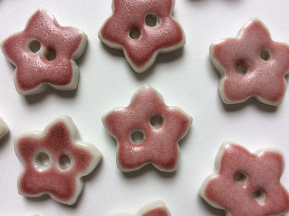 Pretty in pink 3/4-inch handmade porcelain ceramic pottery | Etsy