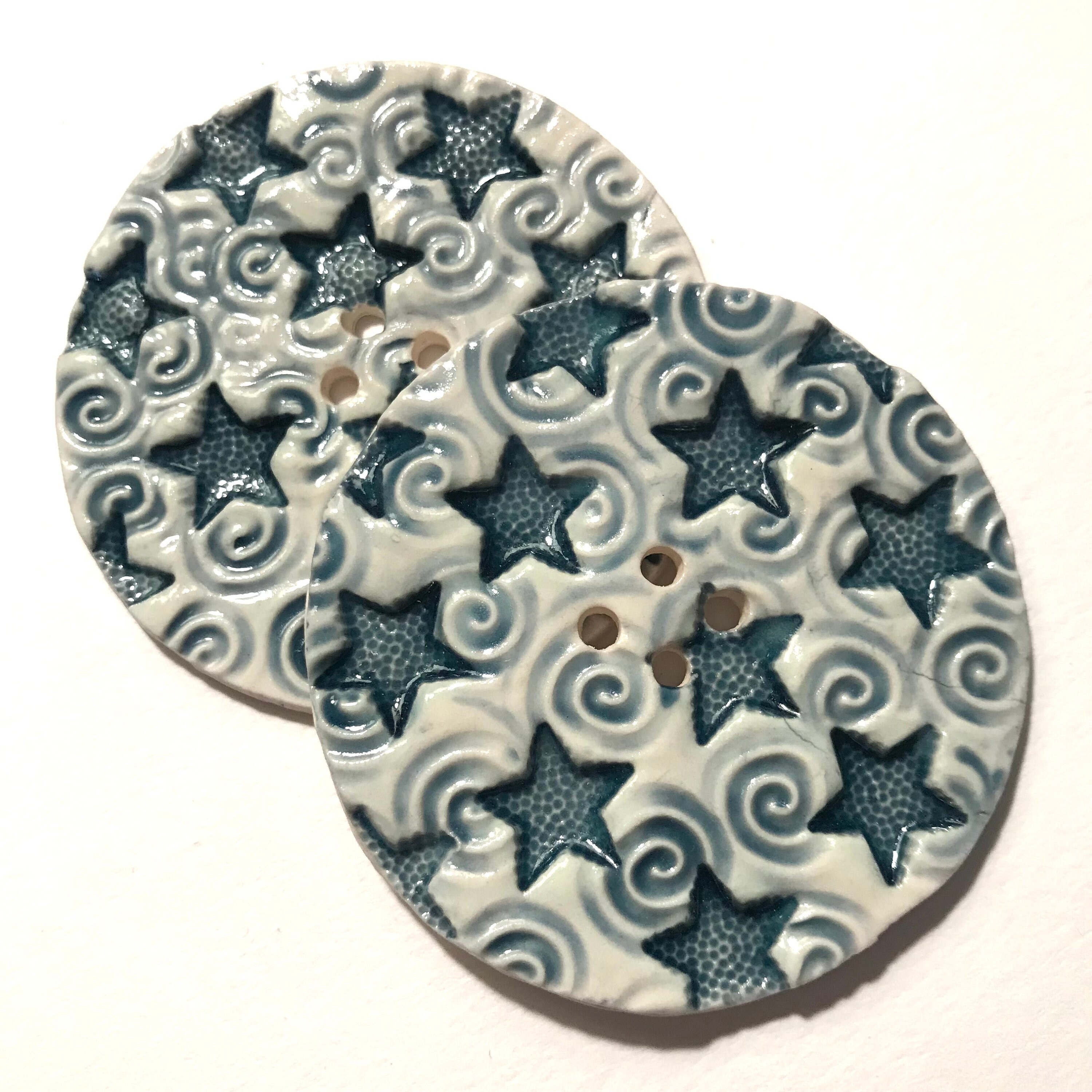 Jumbo Stars! 2.48-inch Extra Large Handmade English Porcelain Ceramic ...
