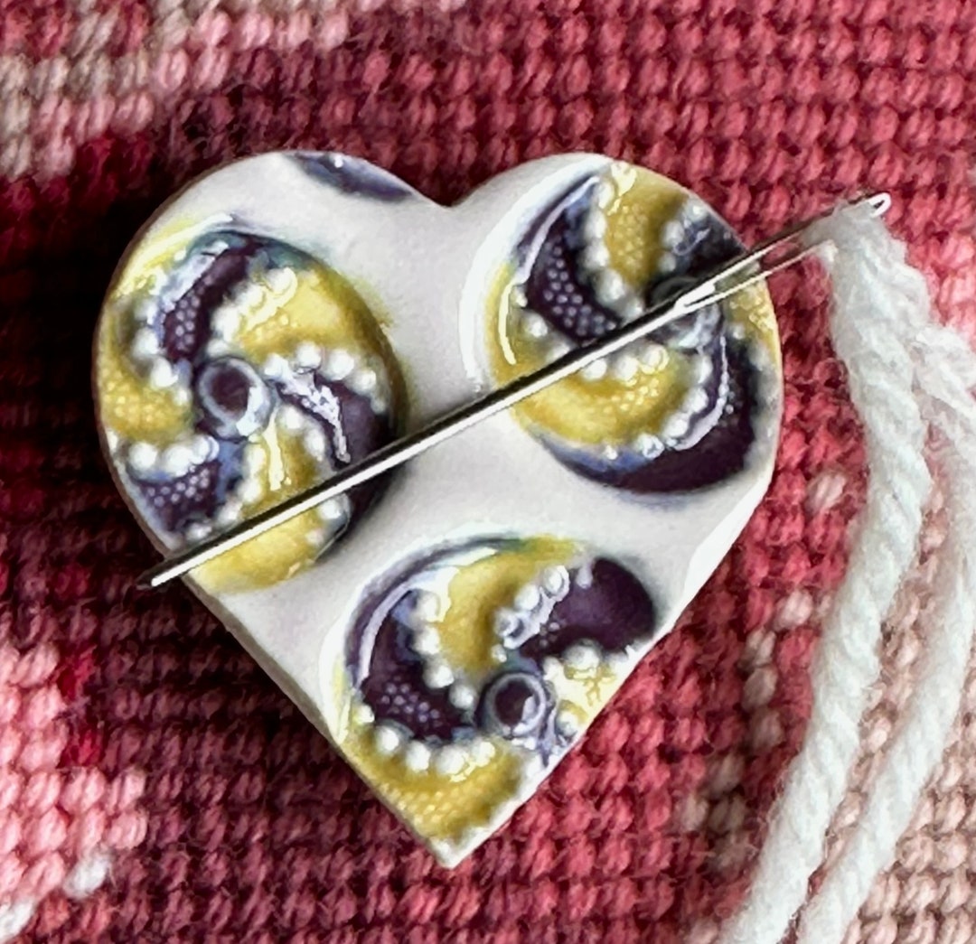 Ceramic Needle Minder Keeper Holder Fridge Office Magnet, Handmade ...