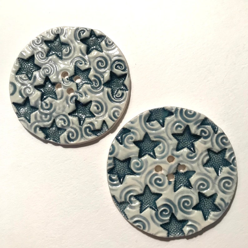 Jumbo Stars! 2.48-inch Extra Large Handmade English Porcelain Ceramic ...