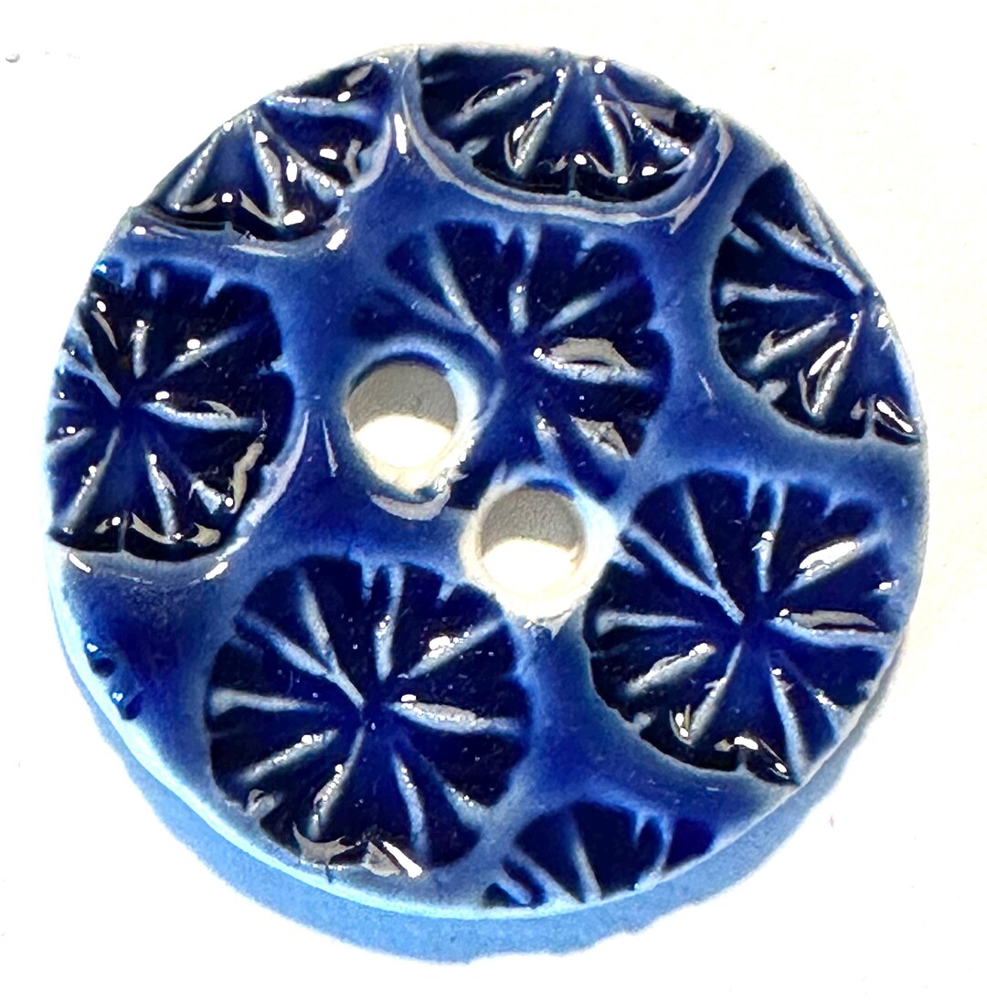 Striking, 1.5-inch Glossy Cobalt Blue, Floral Flower Starburst Sewing ...