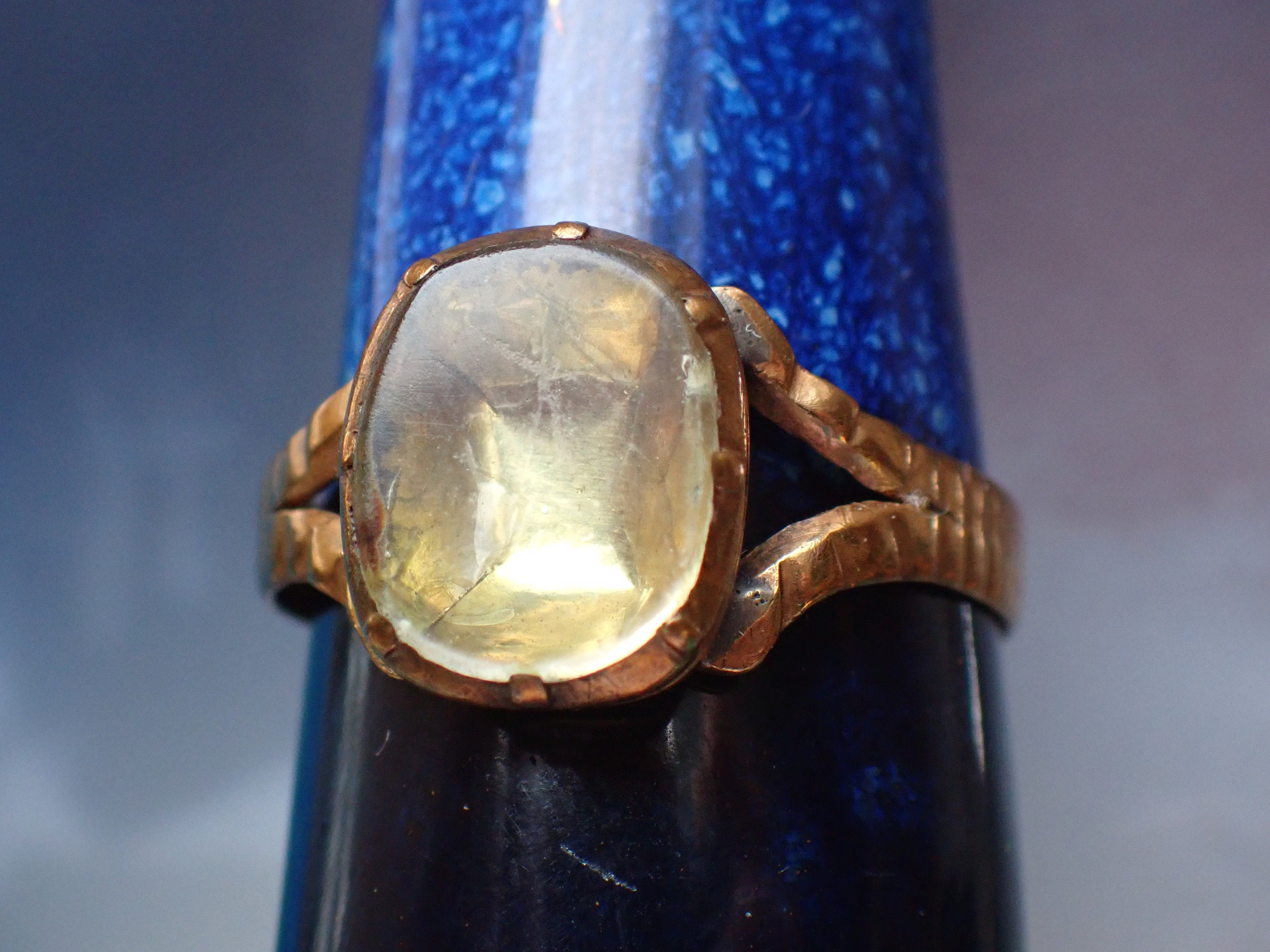 Antique Georgian Pinchbeck Citrine Paste Solitaire Ring Circa - Etsy