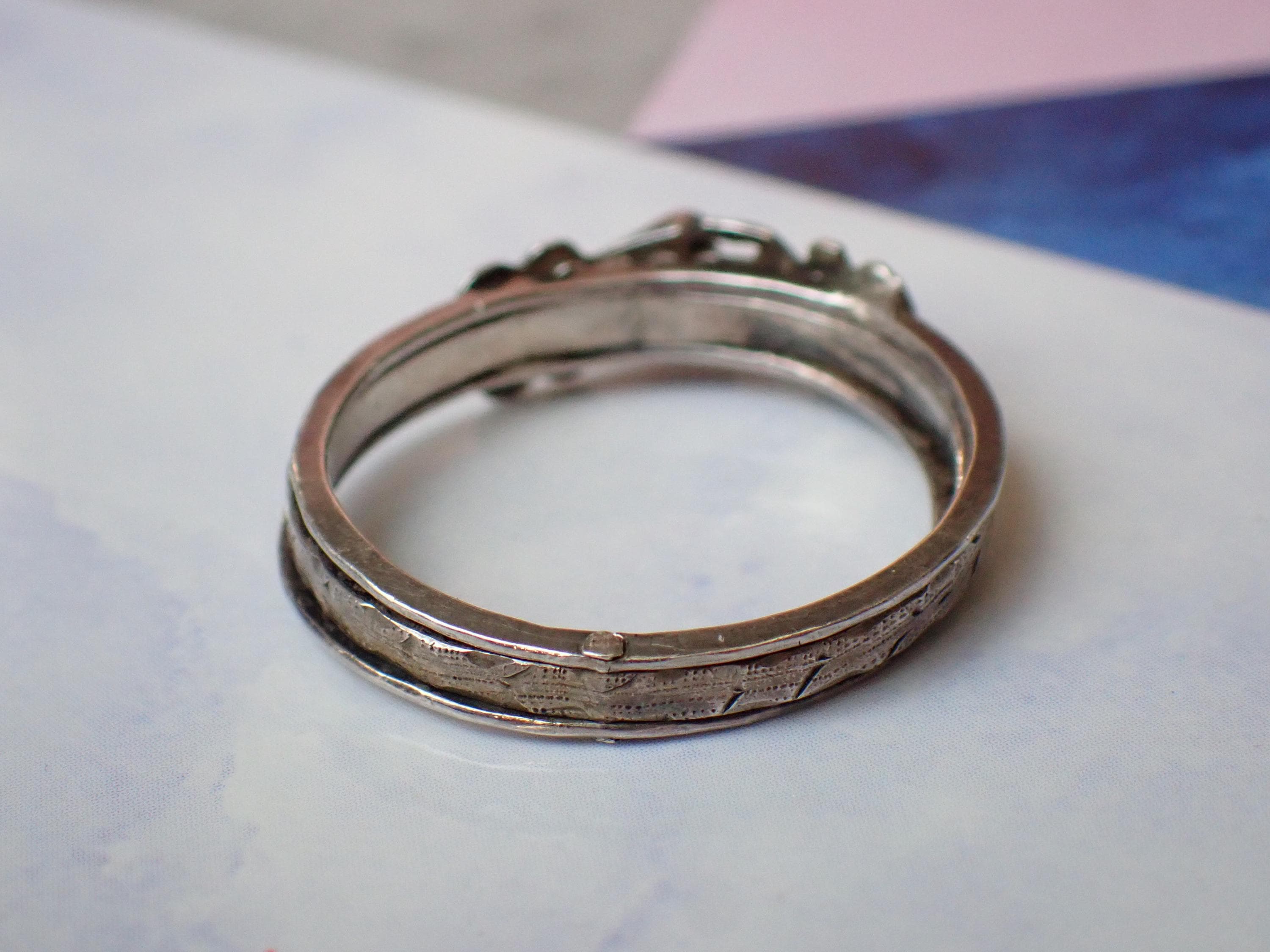 Antique Silver Opening Fede & Joined Hearts Gimmel Ring - Etsy