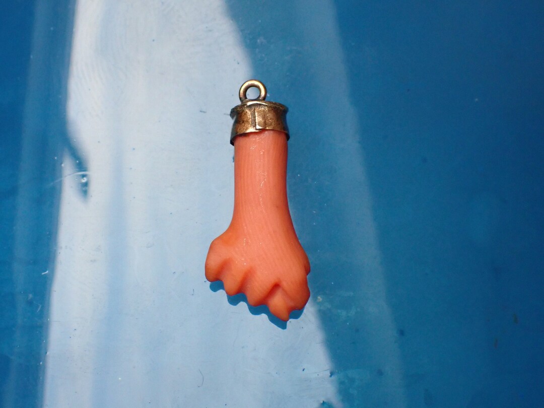 Antique Victorian Carved Coral Manu Fica / Figa Hand Amulet Charm - Etsy