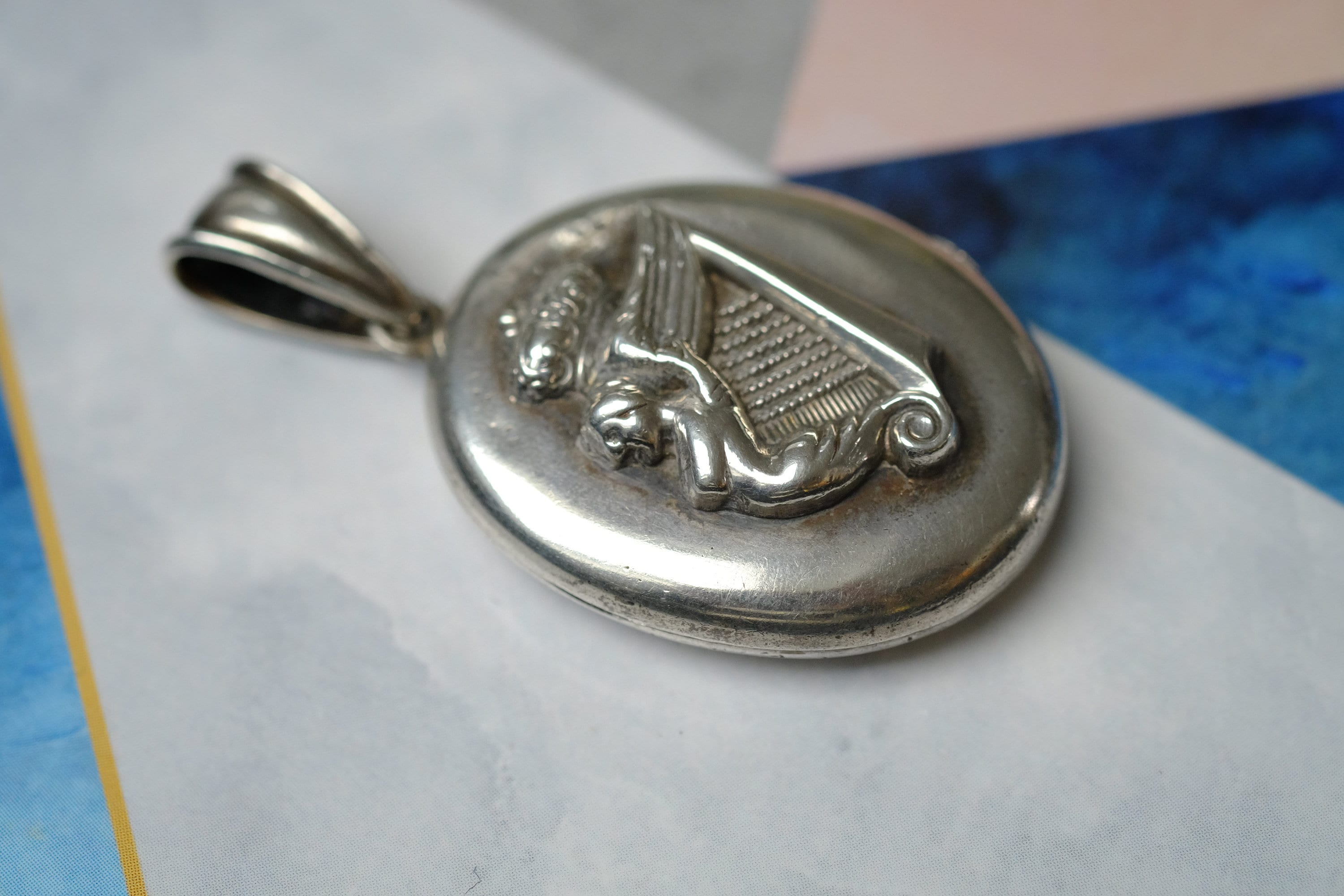 Antique Victorian Irish Silver Celtic Harp Locket circa 1880 | Etsy