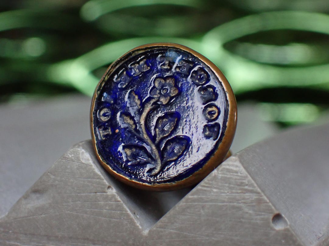 Antique Early Victorian Forget Me Not Blue Glass Paste Seal Fob - Etsy