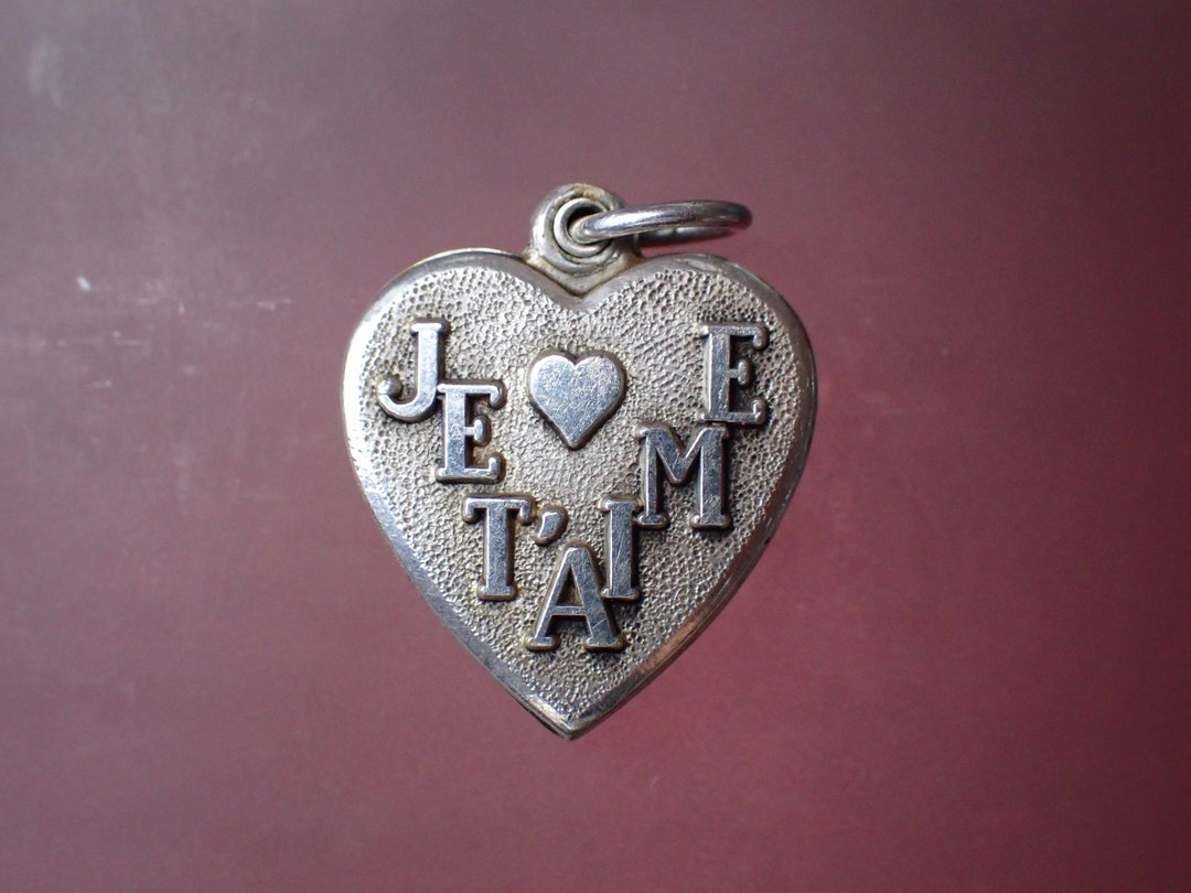 Vintage French Silver Plated Love Token Heart Shaped Locket - Etsy