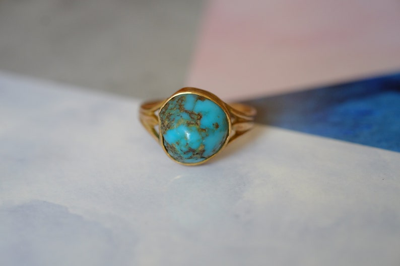 Antique Victorian 9ct Gold Natural Turquoise Matrix Solitaire - Etsy UK