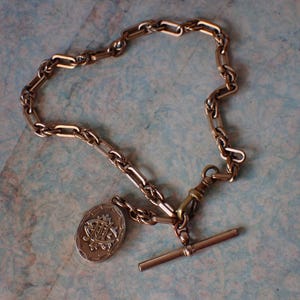 Antique Victorian Gilt AEI Locket Albert Chain Bracelet / Necklace - Etsy