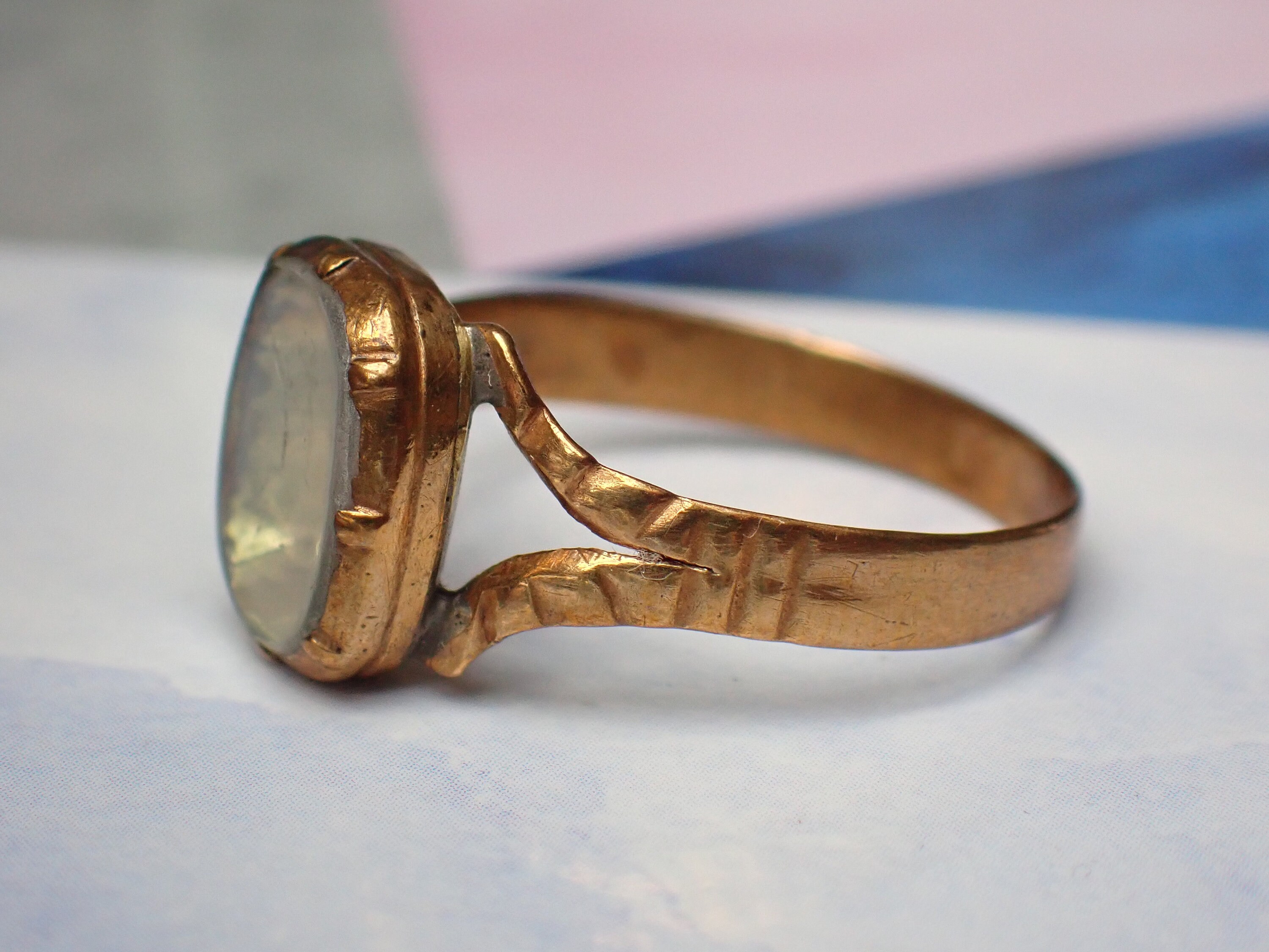 Antique Georgian Pinchbeck Citrine Paste Solitaire Ring Circa - Etsy