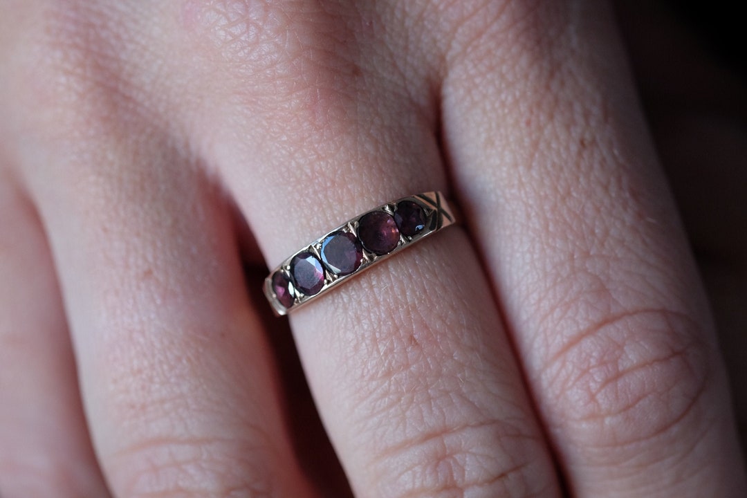 Early Antique Georgian 22ct Gold Garnet Posy / Posie Ring "in Love ...