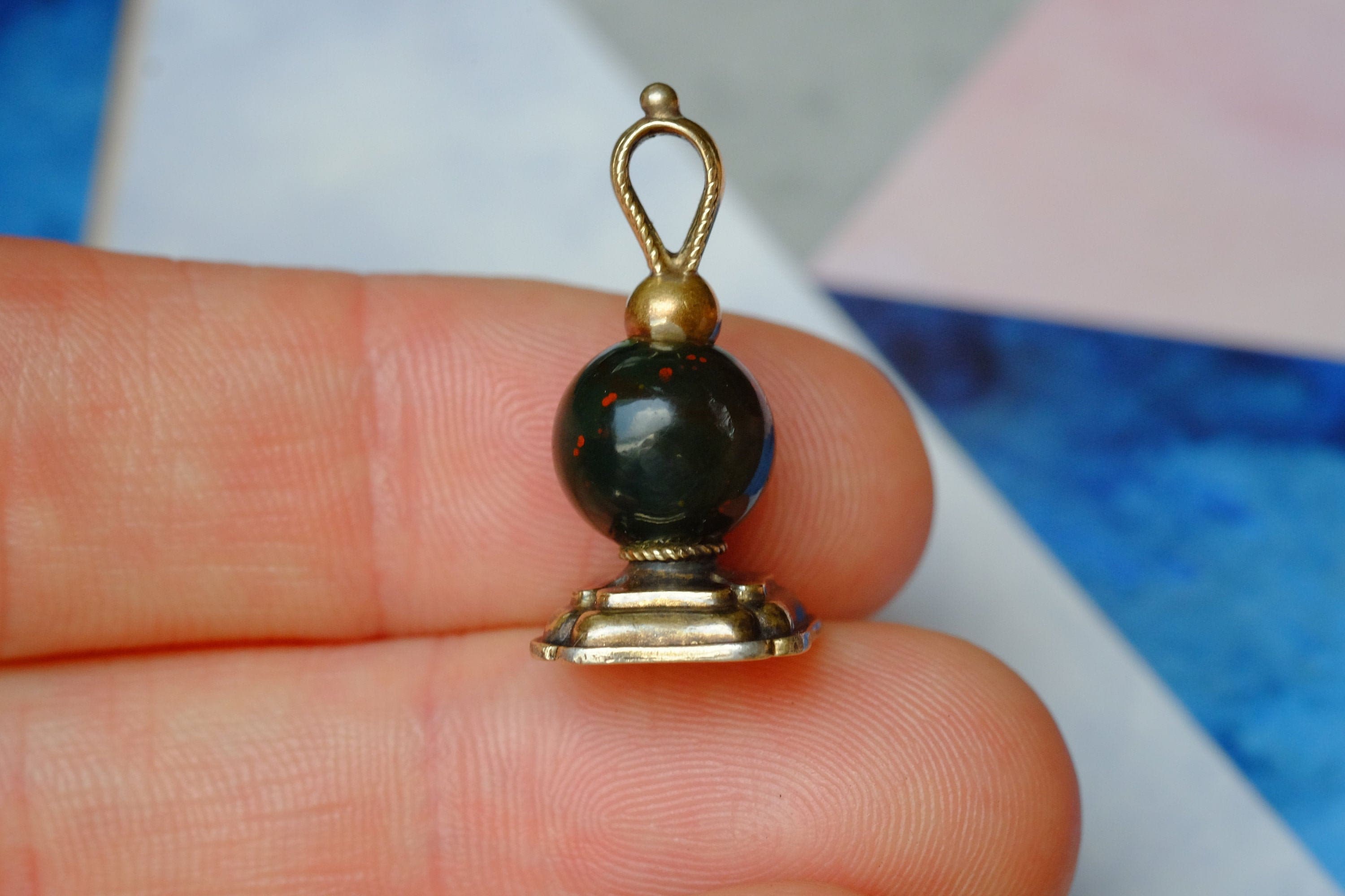 Antique Victorian 9ct Gold & Bloodstone Orb Seal Charm Pendant - Etsy ...