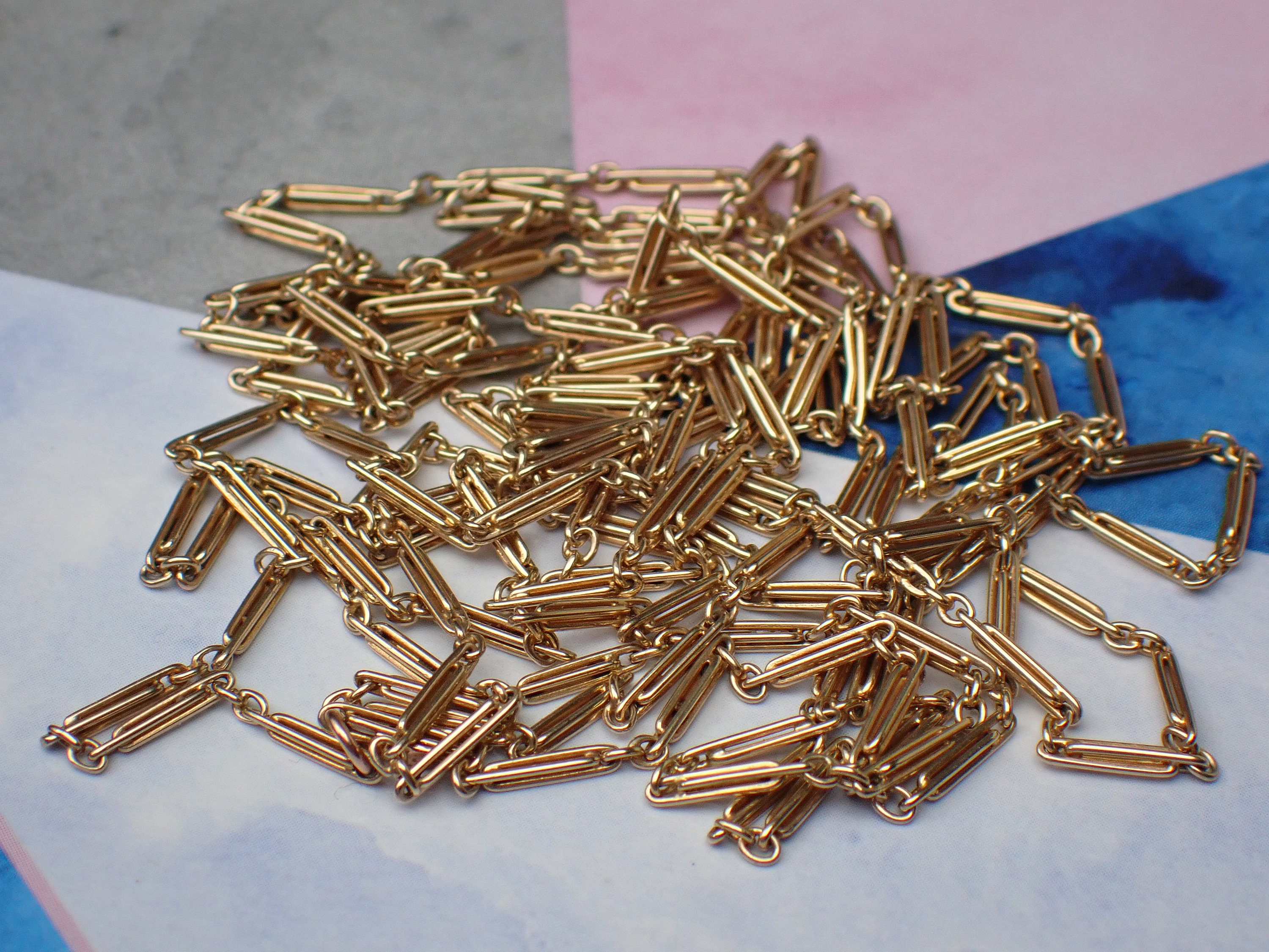 Antique 9ct Gold Double Fetter Link 57 Long Guard Chain - Etsy Australia