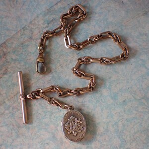 Antique Victorian Gilt AEI Locket Albert Chain Bracelet / Necklace - Etsy