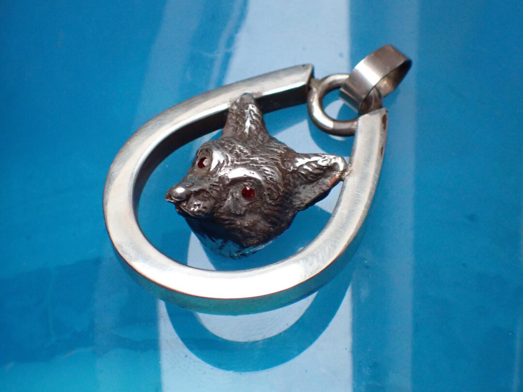 Heavy Antique Sterling Silver Fox Head Pendant, Hallmarked 1918 - Etsy