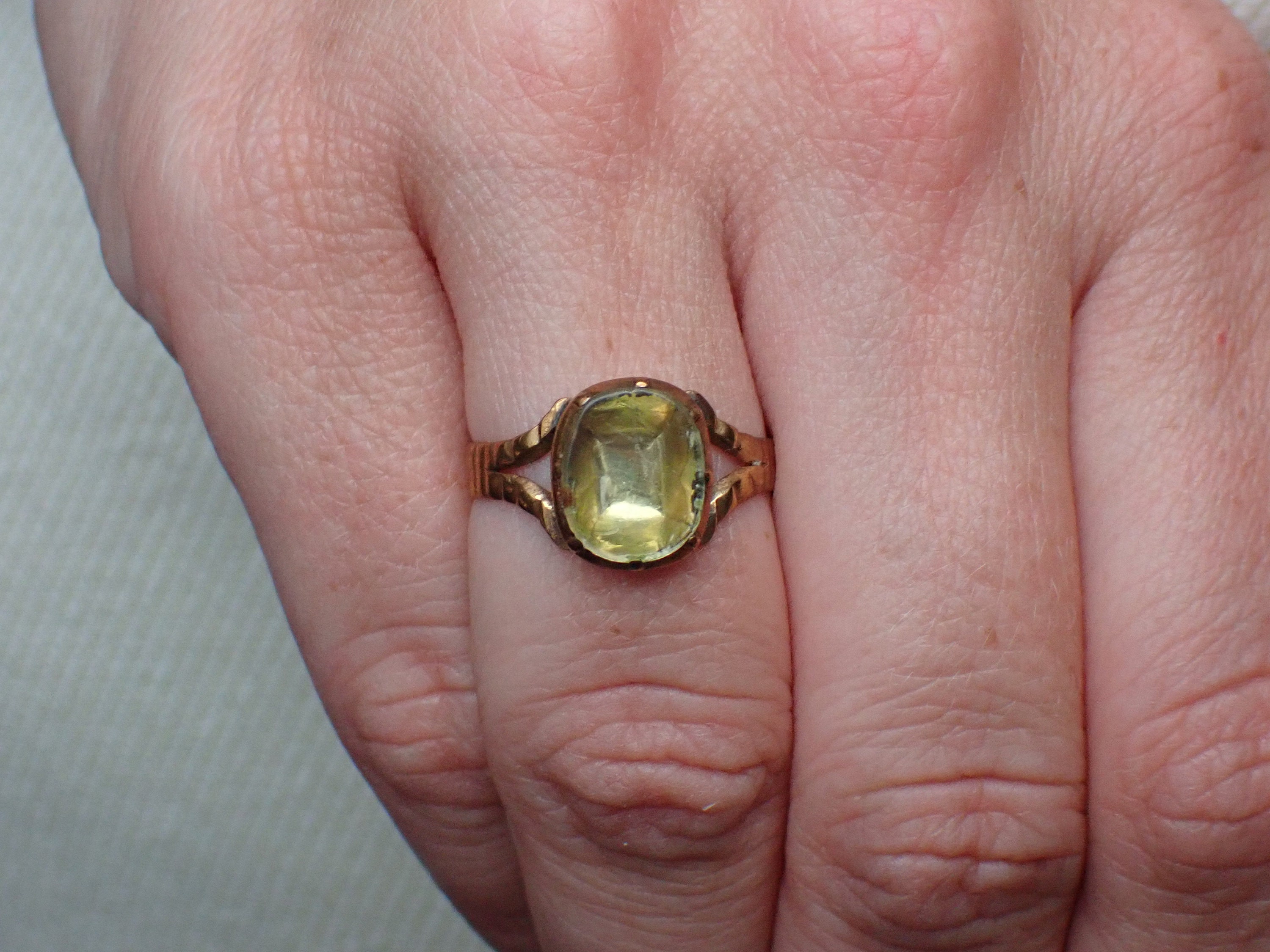 Antique Georgian Pinchbeck Citrine Paste Solitaire Ring Circa - Etsy