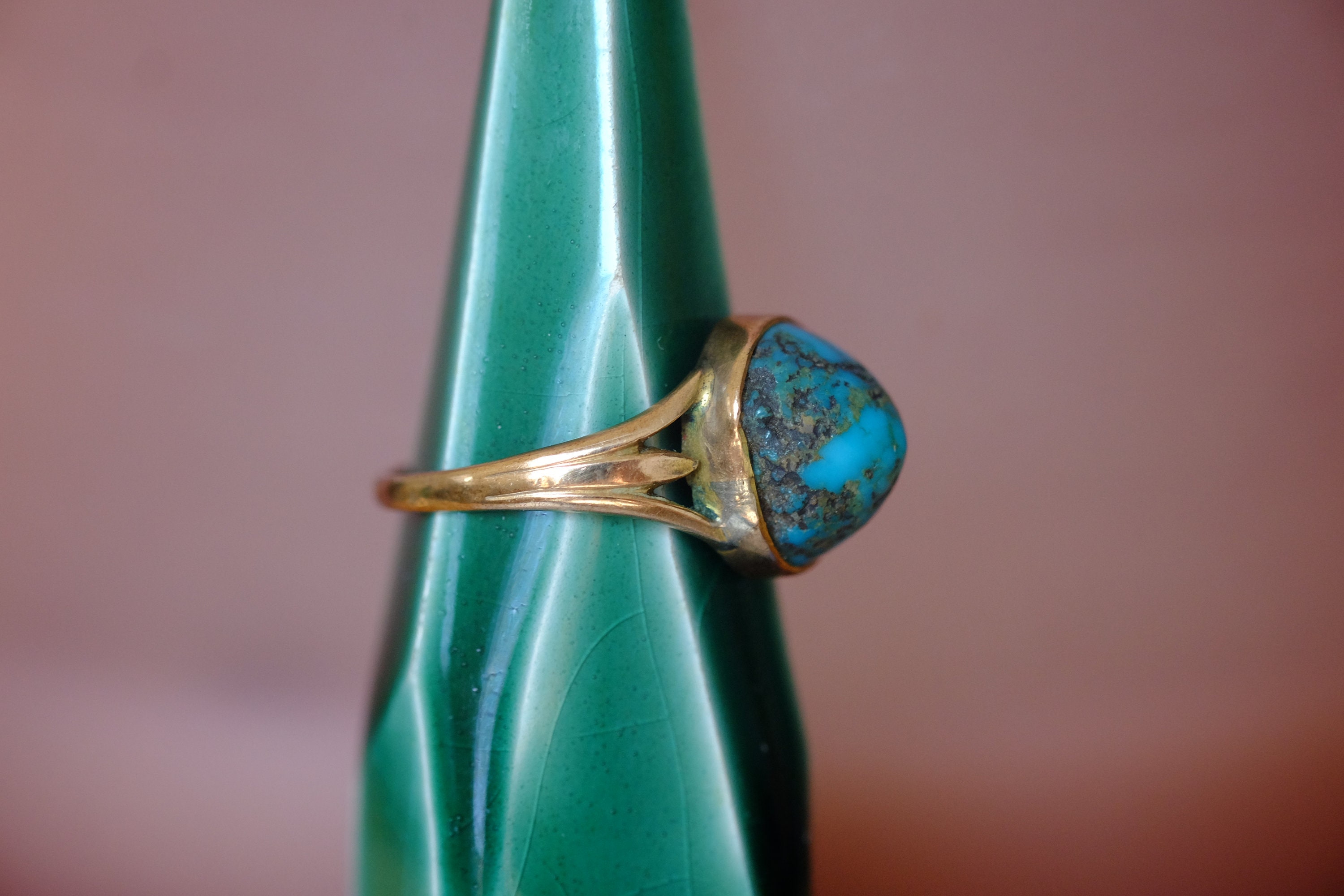 Antique Victorian 9ct Gold Natural Turquoise Matrix Solitaire - Etsy UK