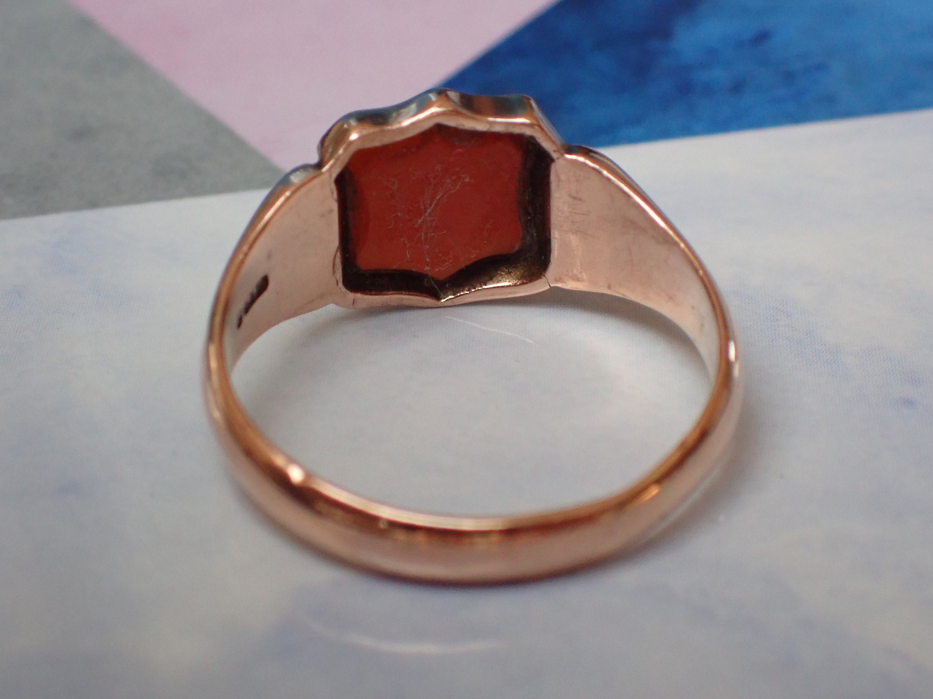 Antique Late Victorian 9ct Gold Sardonyx Shield Signet Ring - Etsy