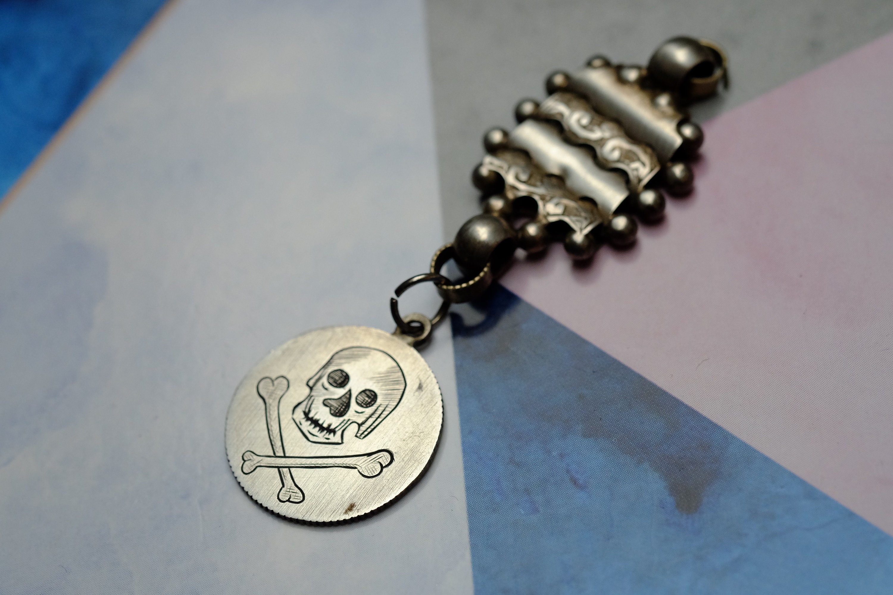 Antique Indian Silver 1/4 Rupee Coin Engraved Skull Memento - Etsy