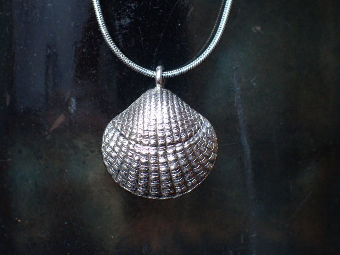 Vintage Sterling Silver Clam Shell Charm Pendant - Etsy