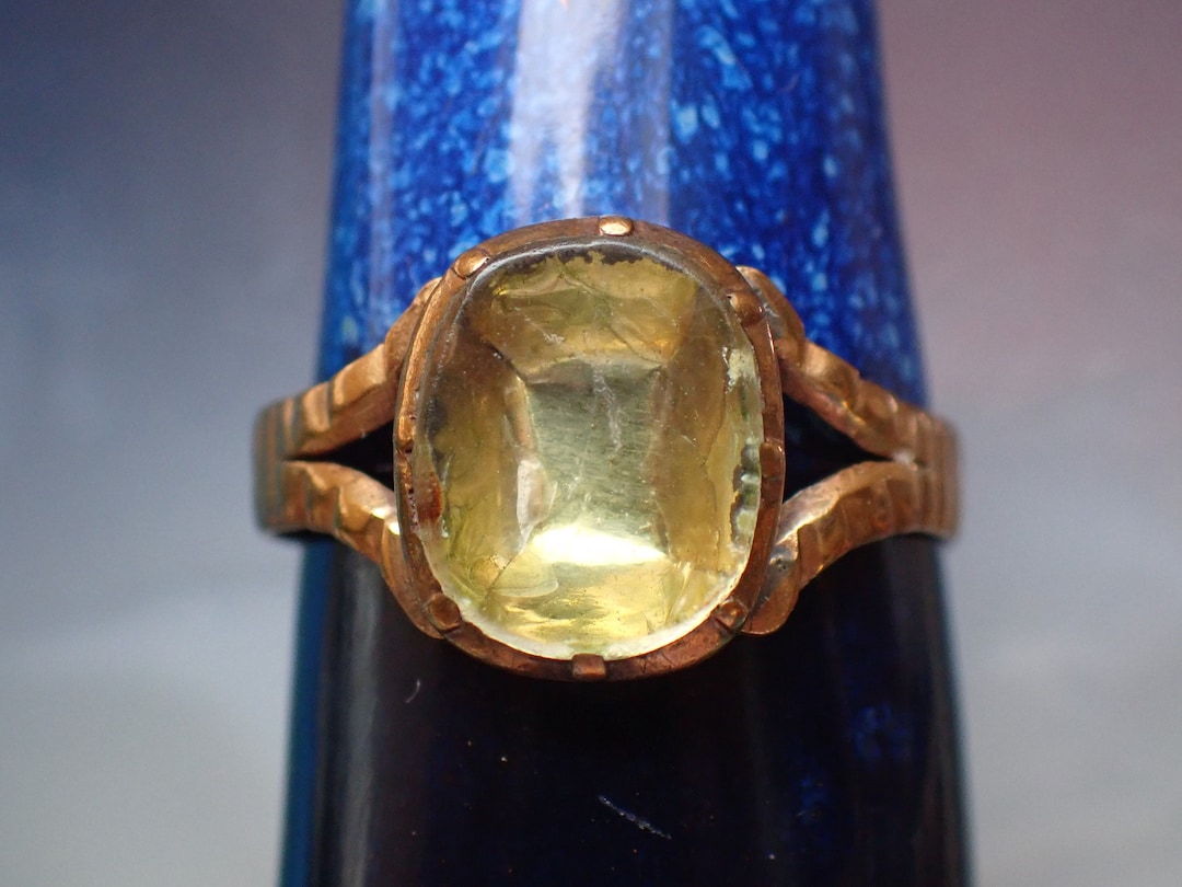 Antique Georgian Pinchbeck Citrine Paste Solitaire Ring, Circa 1820 - Etsy