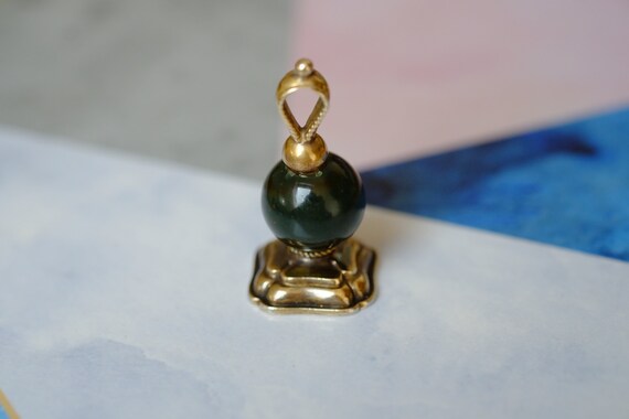 Antique Victorian 9ct Gold & Bloodstone Orb Seal Char… - Gem