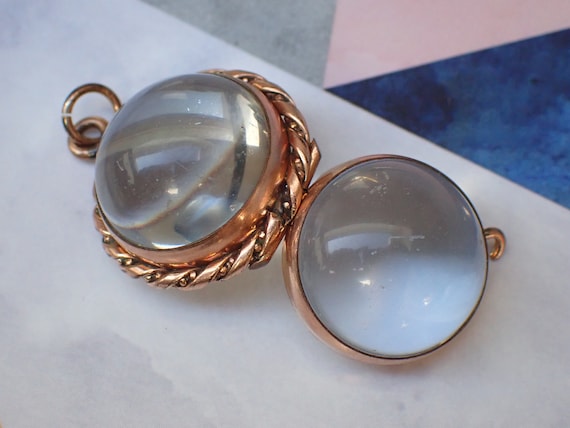 Antique Gold Plated & Glass Pool of Light Magnifying … - Gem