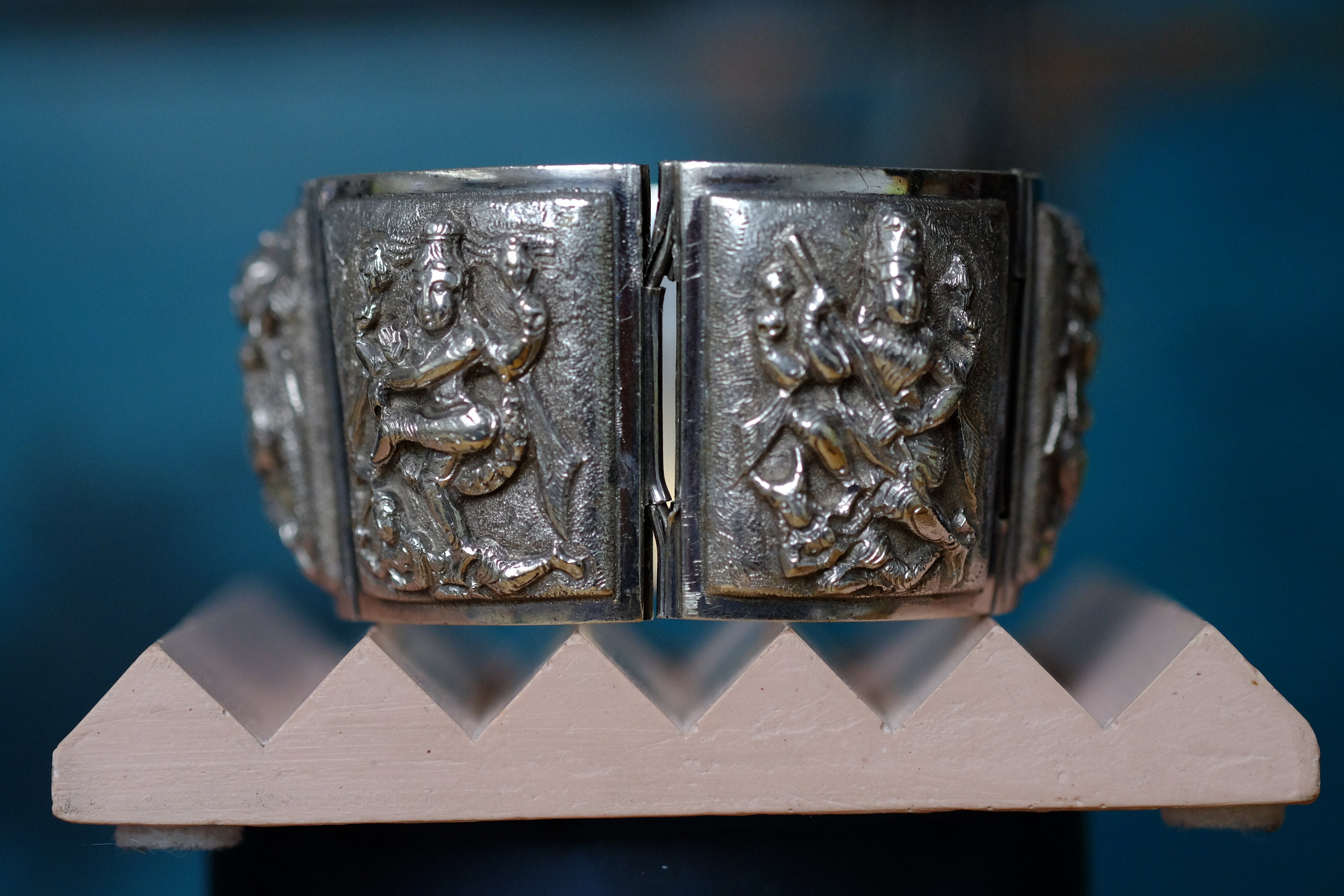 Antique Victorian Indian Raj Silver Hindu Deity Bracelet - Etsy