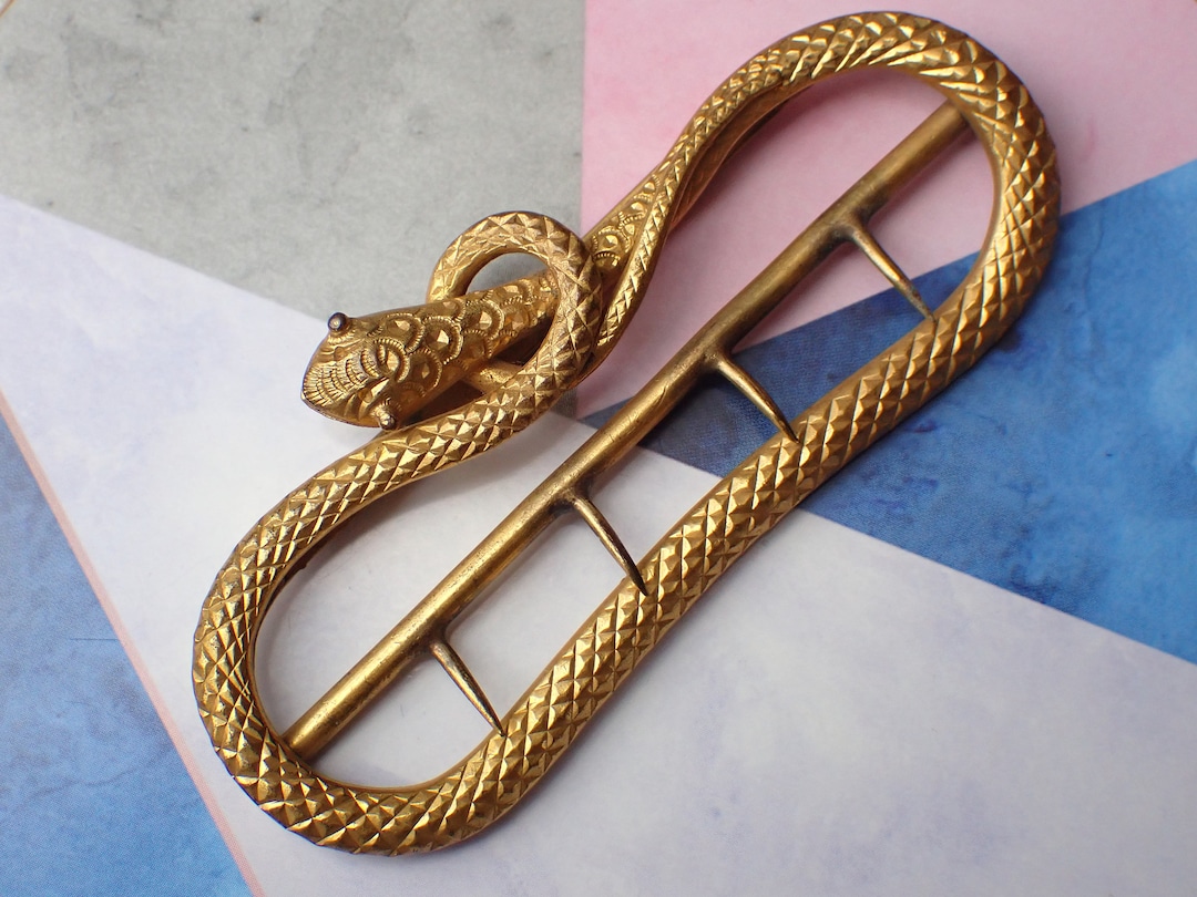Antique Victorian Gilt Coiled Snake Shaped Buckle, Circa 1880 - Etsy