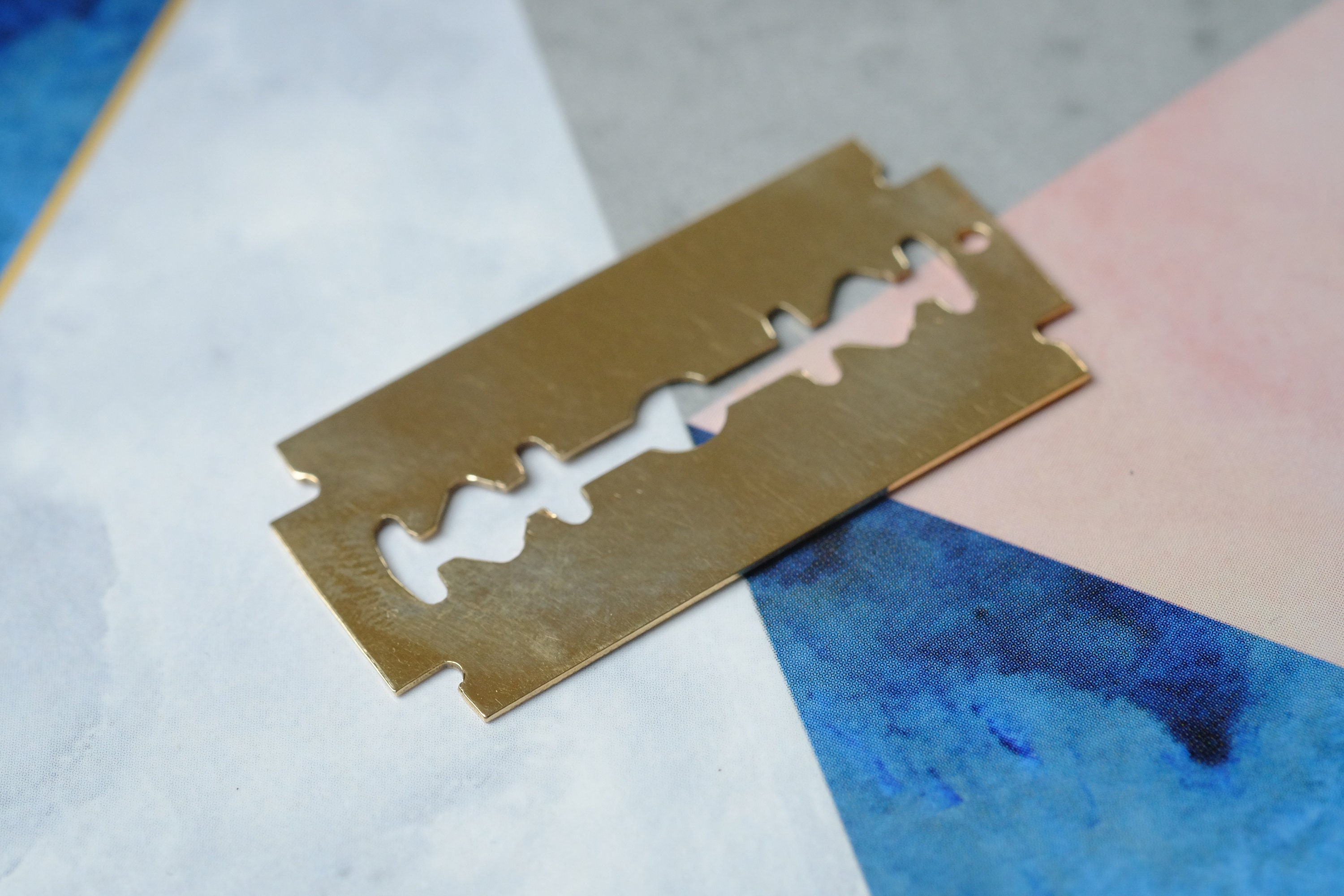 Vintage 1970's 9ct Gold Punk Razor Blade Pendant | Etsy