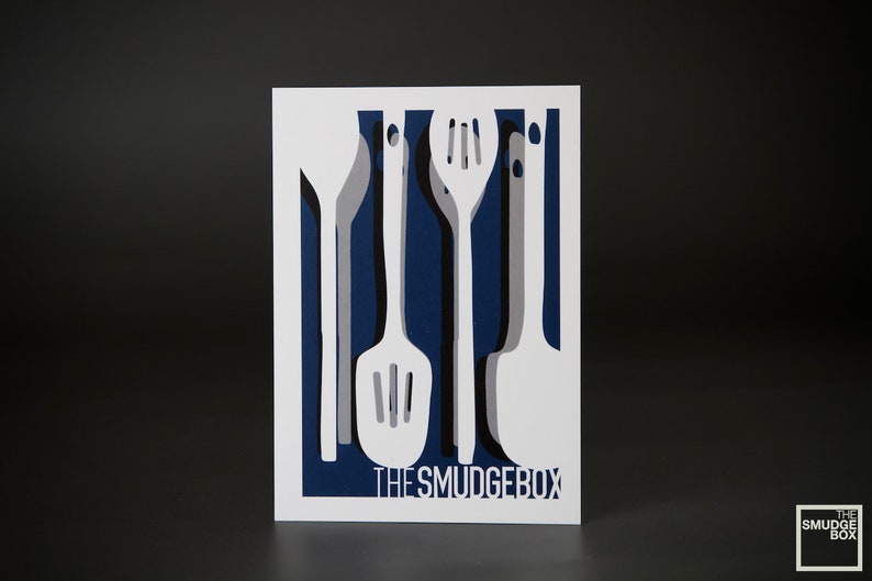 Set of 3 Kitchen Art Postcards. Kitchen Decor. Graphic Design Utensil ...