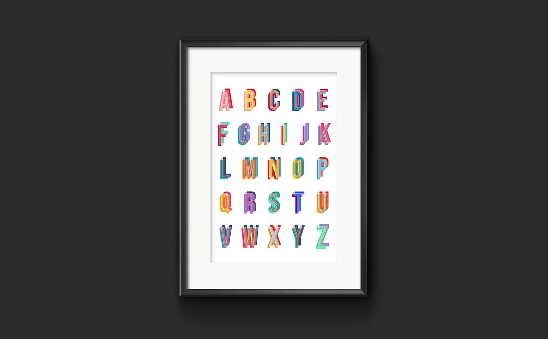 Funky Alphabet Poster, Nursery Prints, Alphabet Print, Nursery Wall Art ...