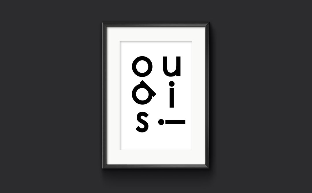 Ouais! - French Language Wall Art Print, French Gift, French Home Decor ...