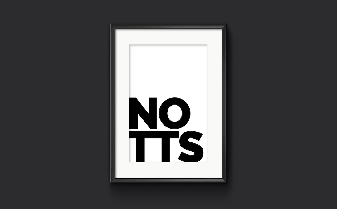 NOTTS - Nottinghamshire Typography Print, Place Name Picture, City Art ...