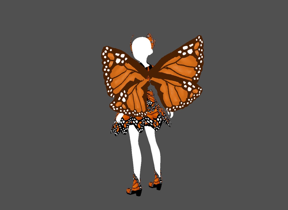 Stunning 3D Monarch Butterfly Wings Vtuber Asset Fully - Etsy