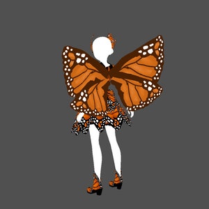 Stunning 3D Monarch Butterfly Wings Vtuber Asset - Fully Animated ...