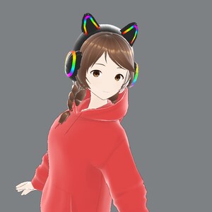 Vibrant 3D Rainbow Cat Ear Headphones Vtuber Asset - Fully Customizable ...