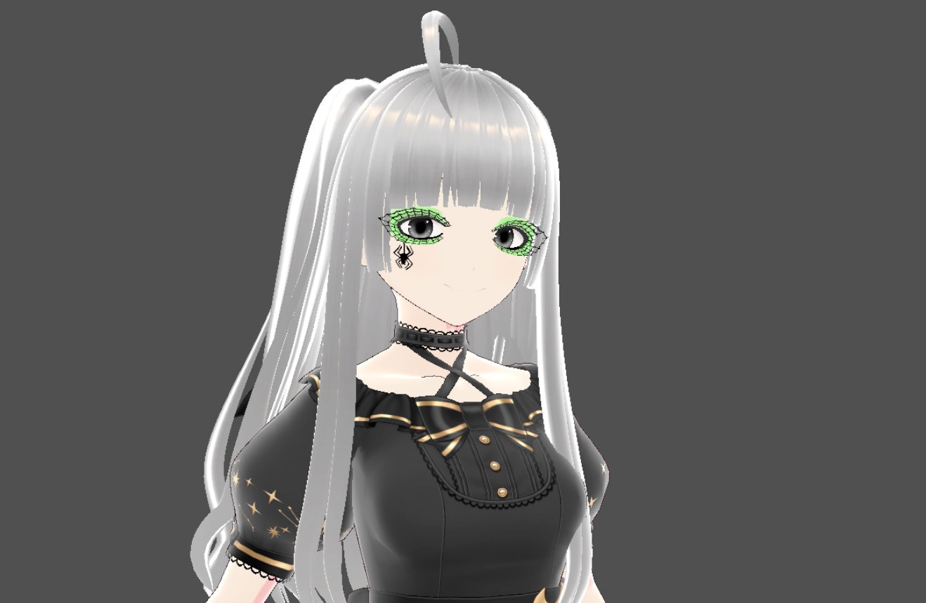 Gothic Spider Customizable Color Eyeliner, Lashes and Facepaint Vroid ...