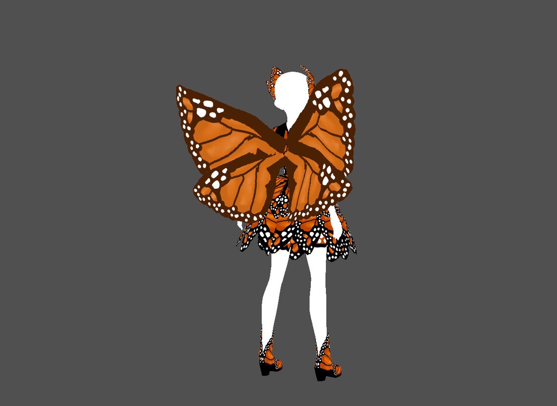 Stunning 3D Monarch Butterfly Wings Vtuber Asset Fully - Etsy